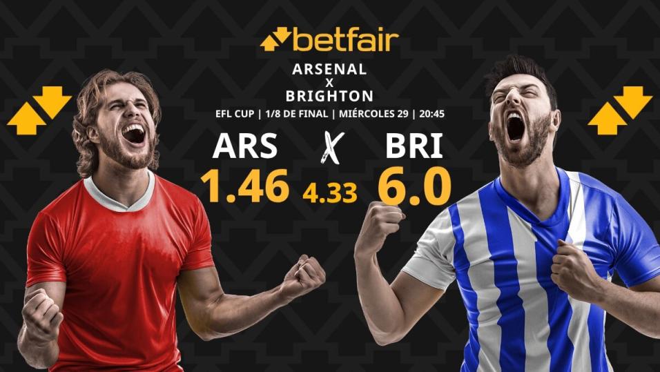 Arsenal vs. Brighton: horario, dónde ver, pronósticos y cuadro